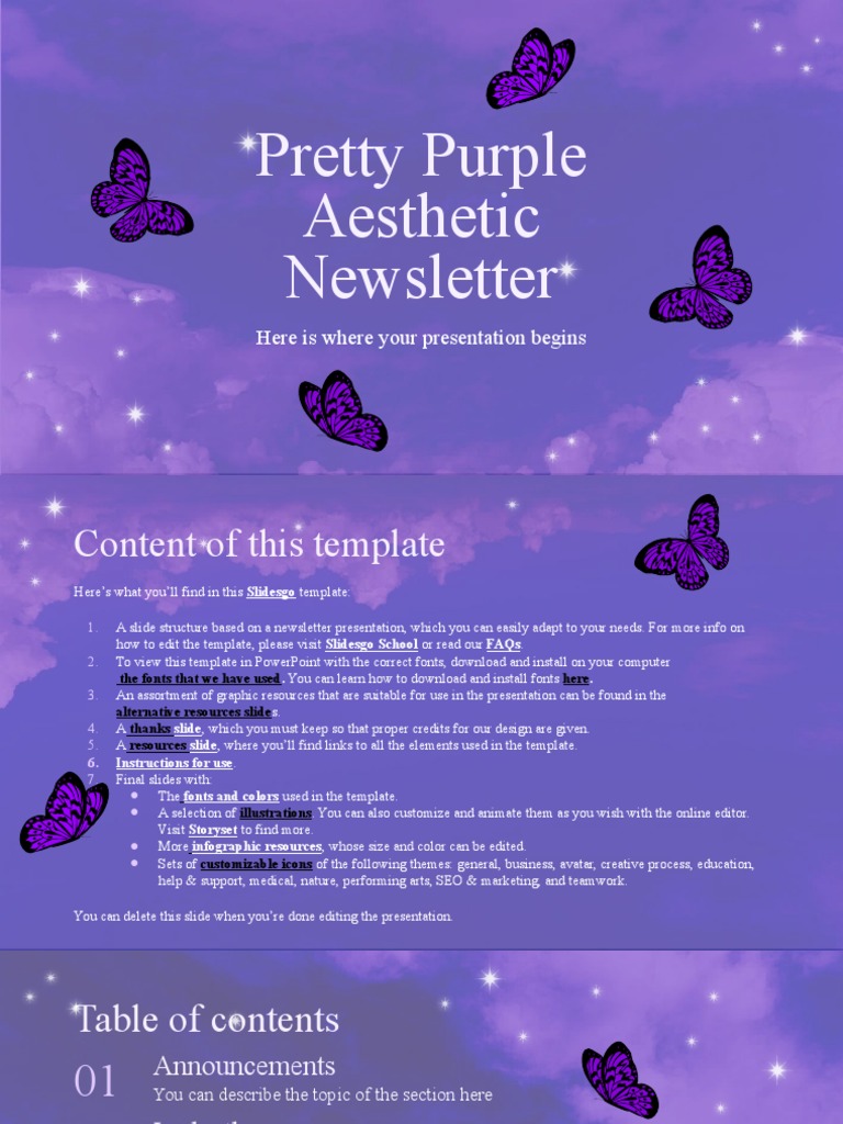Pretty Purple Aesthetic Newsletter by Slidesgo | PDF | Planets | Solar ...