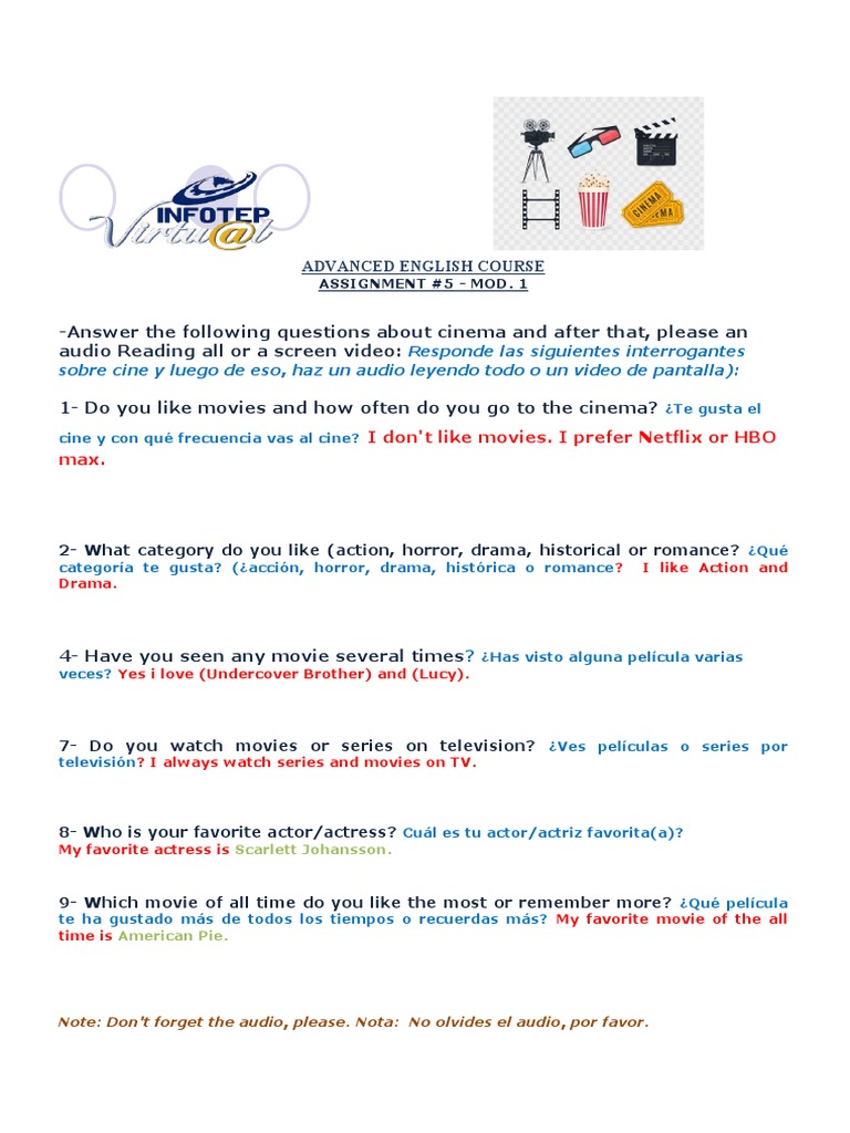 Assignment 5, Mod.1, Ingl. Avanzado | PDF
