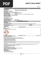 SDS-Lactic Acid - PURAC (English) | PDF | Firefighting | Dangerous Goods