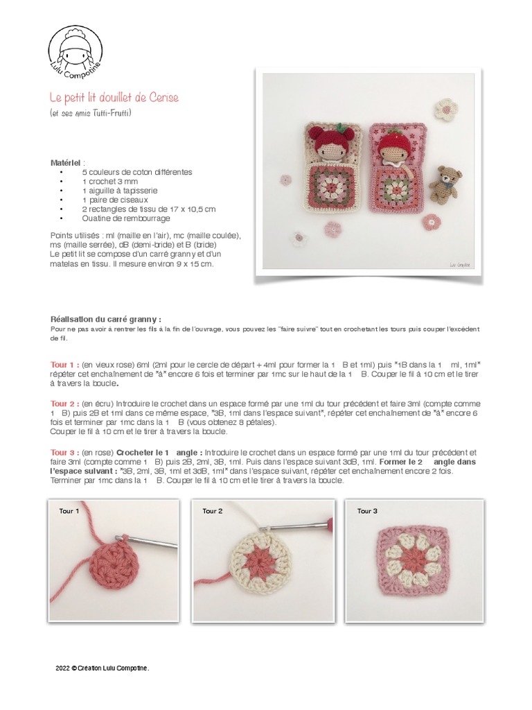 Tuto Lit Granny Pour Cerise | PDF | Crochet | Arts textiles