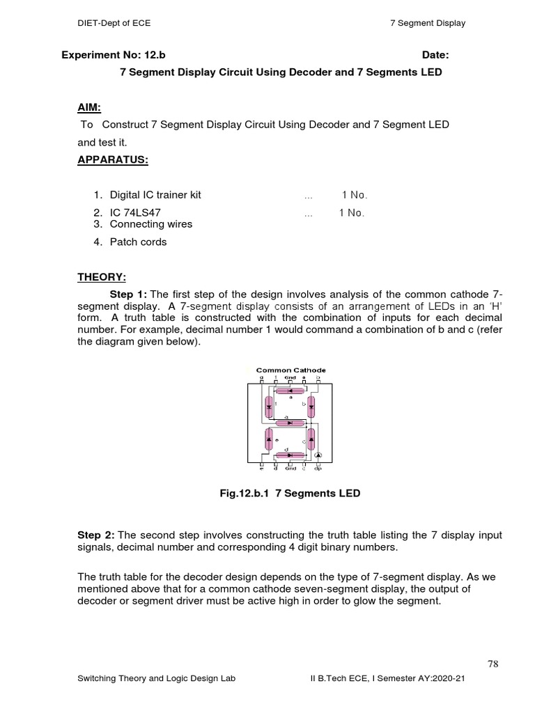 B 7 Segment Display Decoder | Download Free PDF | Electronic Circuits ...