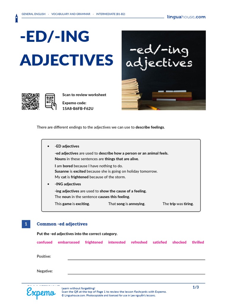 Ed Ing Adjectives British English Teacher Ver2 | PDF | Adjective ...