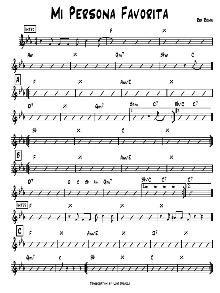 Mi Persona Favorita (Río Roma) - Full Score | PDF
