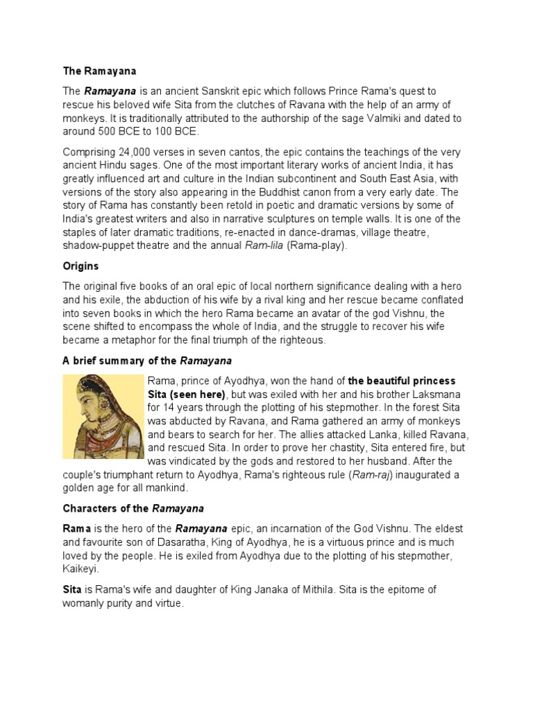 The Ramayana | PDF | Ramayana | Rama