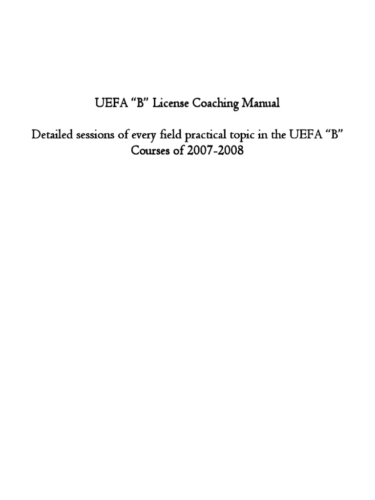 UEFA B License Coaching Manual | PDF