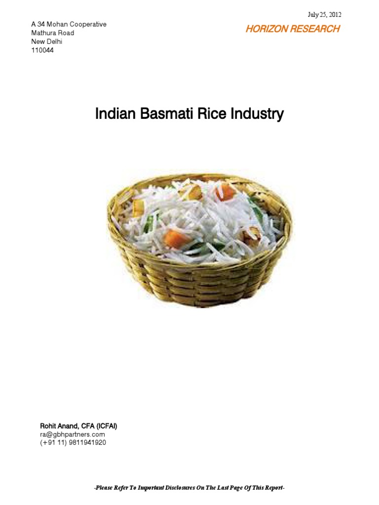 The Best Indian Basmati Rice Industry | PDF | Rice | Stocks