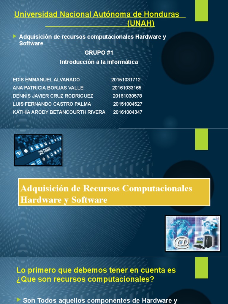 Recursos Computaciónales y Hardware | PDF | Software | Hardware de la ...