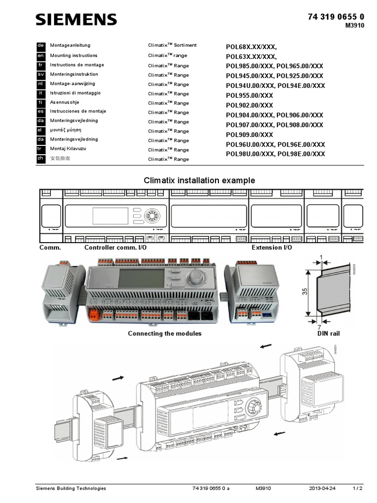 A6V10248877 - Climatix Installation Example - de | PDF
