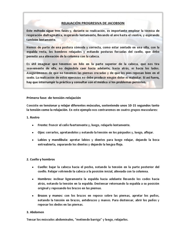 Relajación Progresiva de Jacobson | PDF