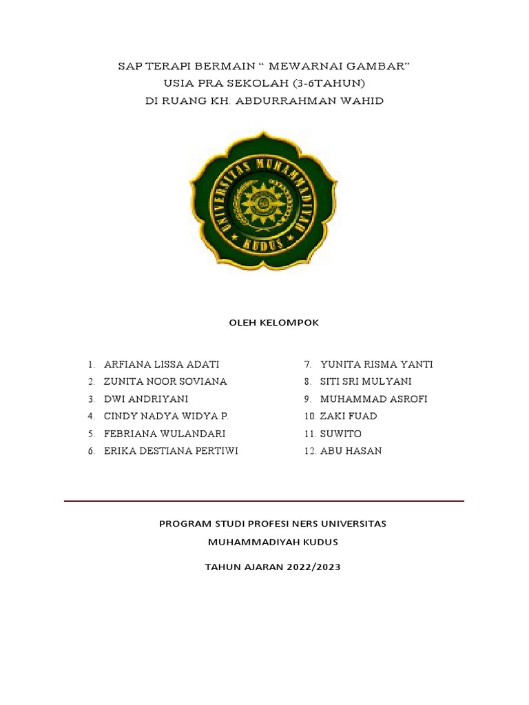 SAP Terapi Bermain Mewarnai | PDF | Karier & Perkembangan | Kesehatan ...