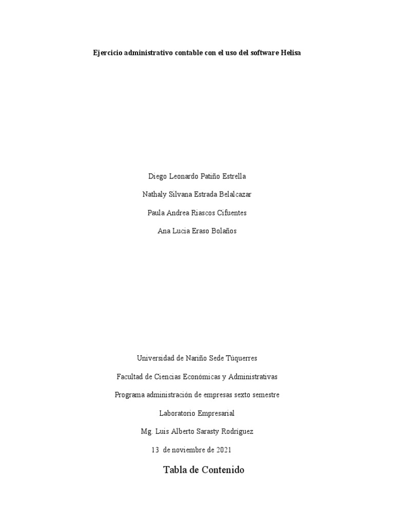 Análisis Contable con Software Helisa | PDF | Business | Contabilidad