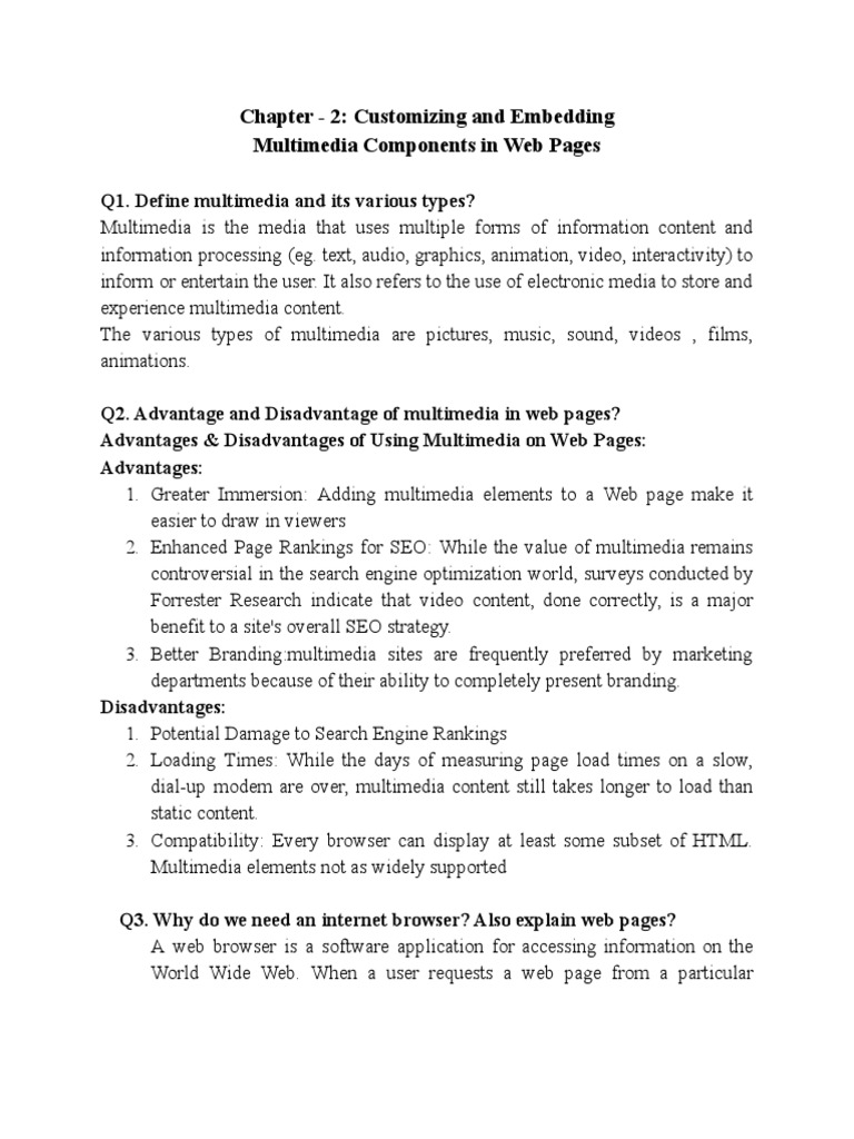 Chapter 2 - Notes | PDF | World Wide Web | Internet & Web
