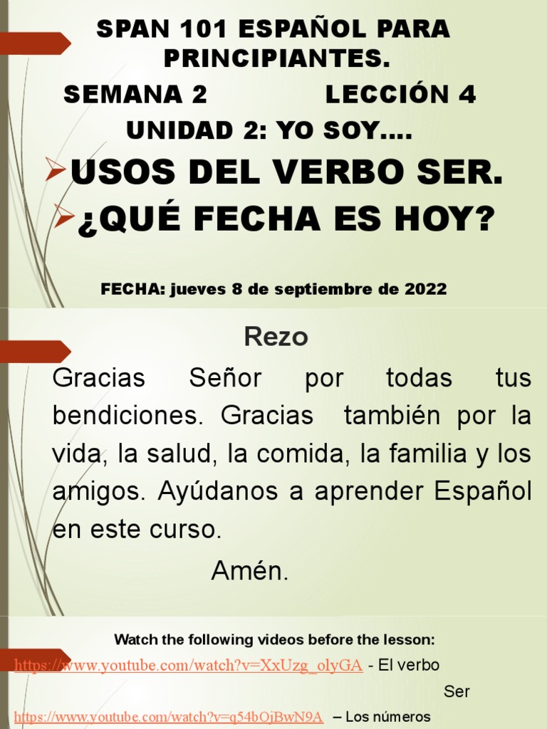 Spanish Leccion - 4 | PDF