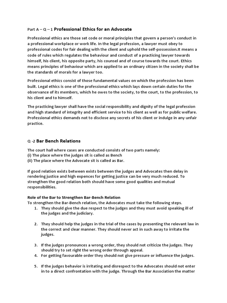 Professional Ethics_Record_Full | PDF | Contempt Of Court | Lawyer