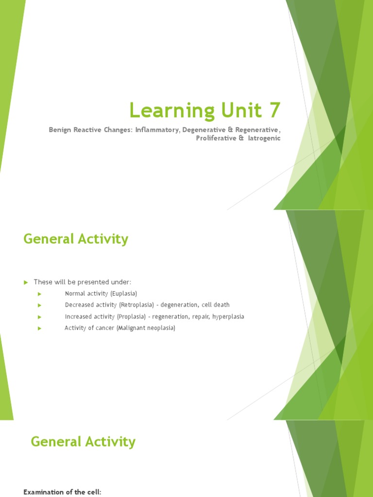 Learning Unit 7 - Benign Reactive Changes | PDF | Inflammation | Cell ...