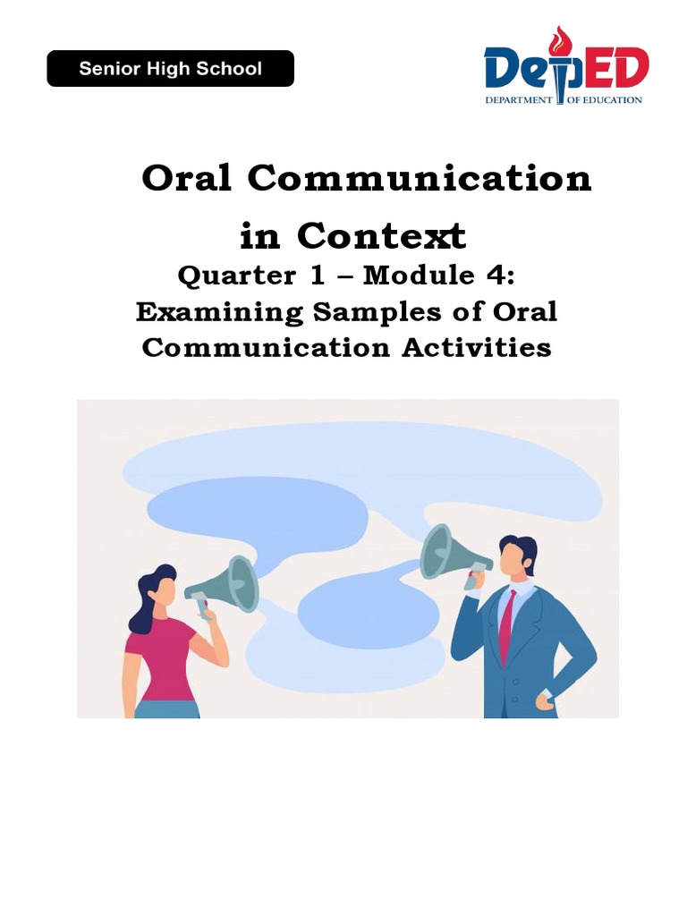 Week 4 Module 4 Oral Comm | PDF | Communication | Conversation