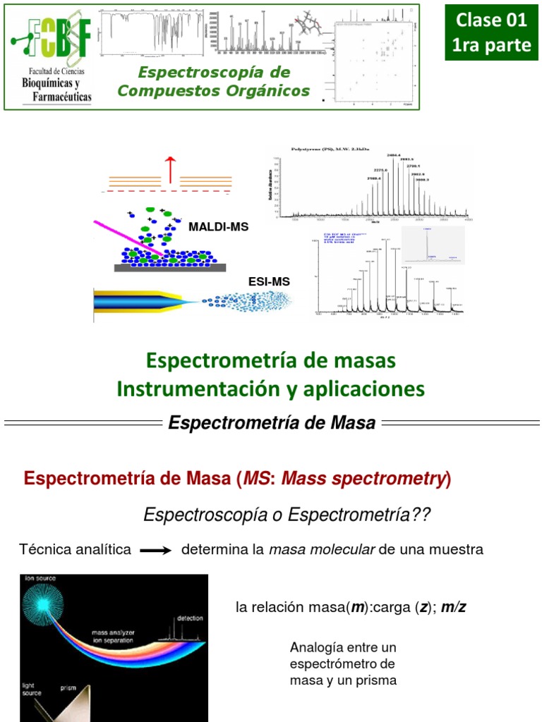 Espectrometría de Masa: Fundamentos y Aplicaciones | PDF ...