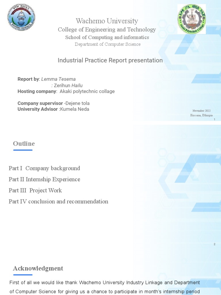 Internship Report Presentation Slide Template | PDF | Ip Address ...