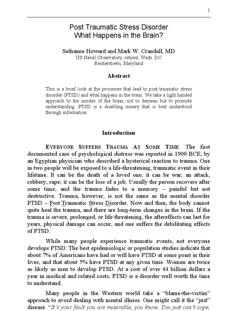 V.93-3-Post Traumatic Stress Disorder. Sethanne Howard and Mark ...