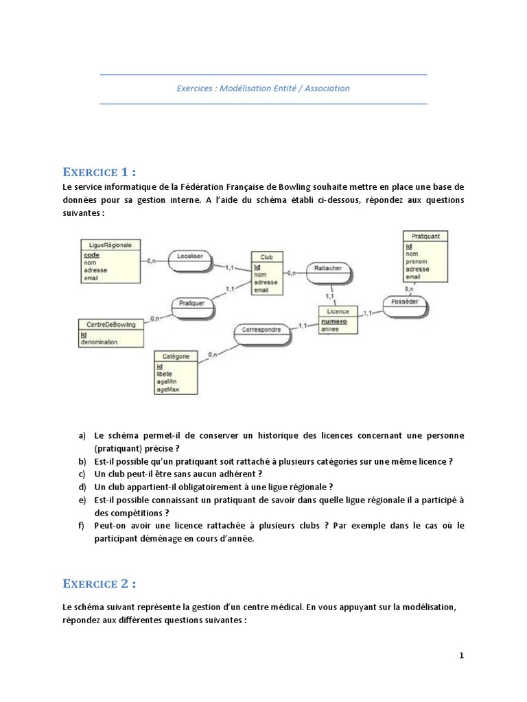 Exercices MCD | PDF | Bases de données | Inventaire