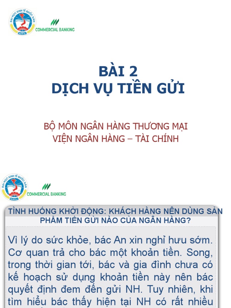 Bai 2 Dich Vu Tien Gui | PDF