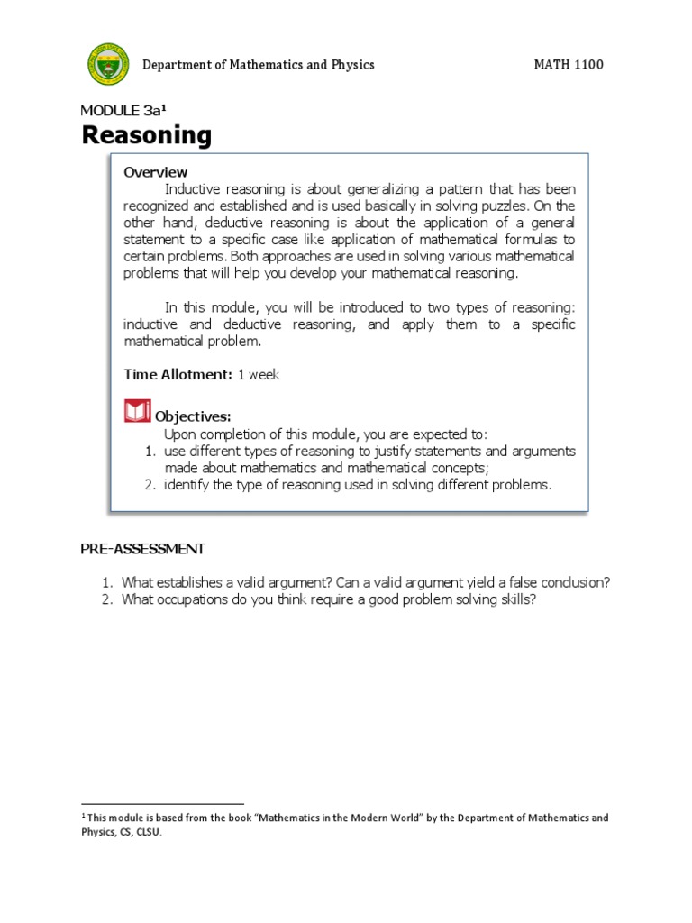 Reasoning | PDF | Deductive Reasoning | Argument