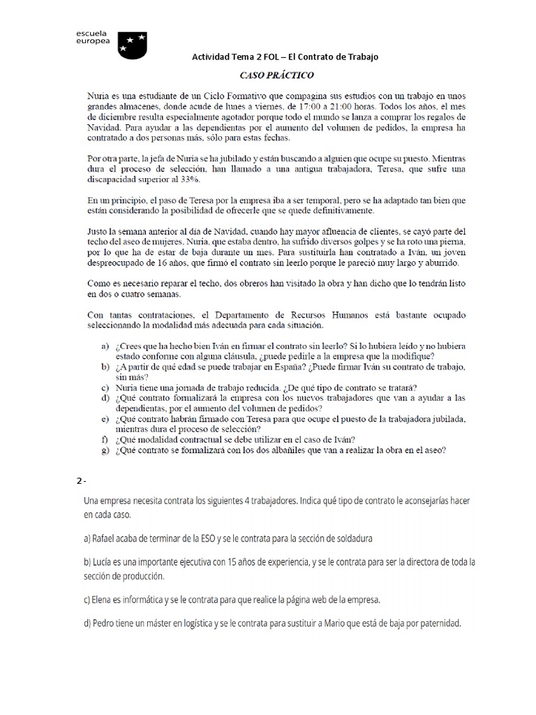 Actividad 02 Tema 2 FOL | PDF
