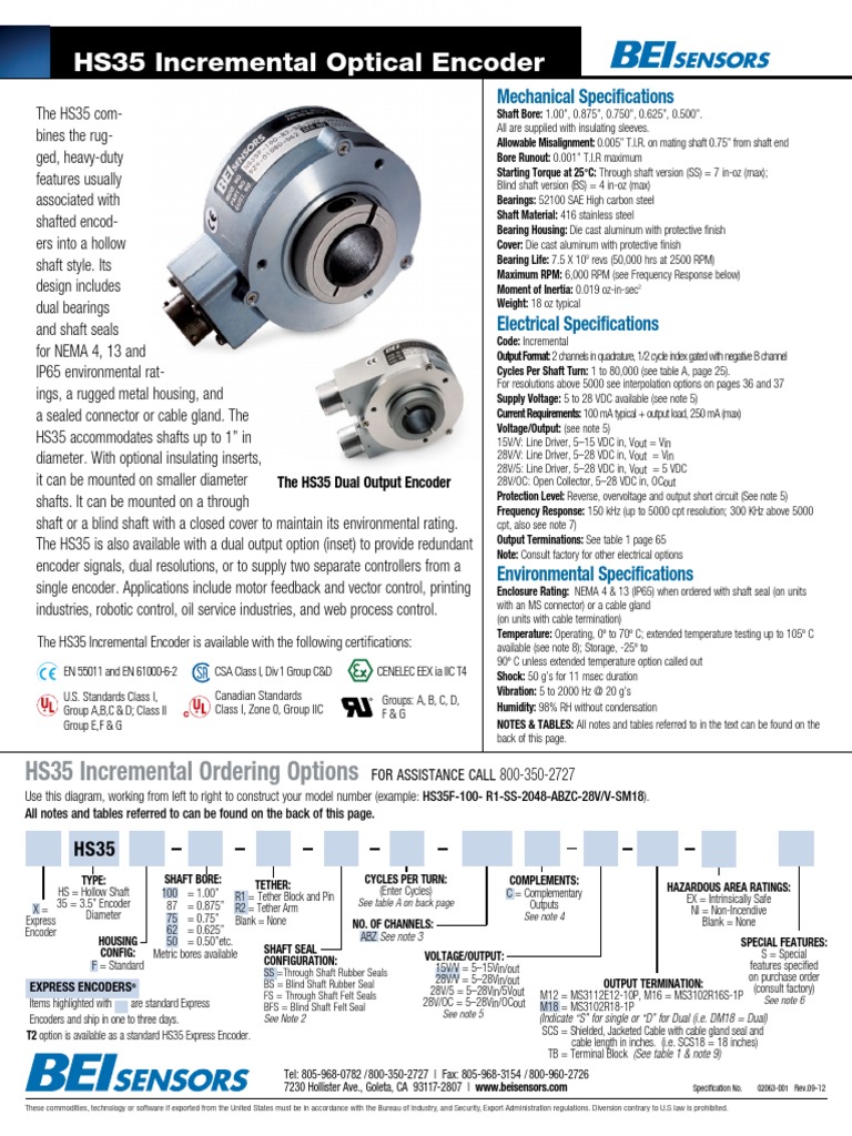 hs35 Incremental Encoder-1063011 | PDF | Electrical Engineering ...