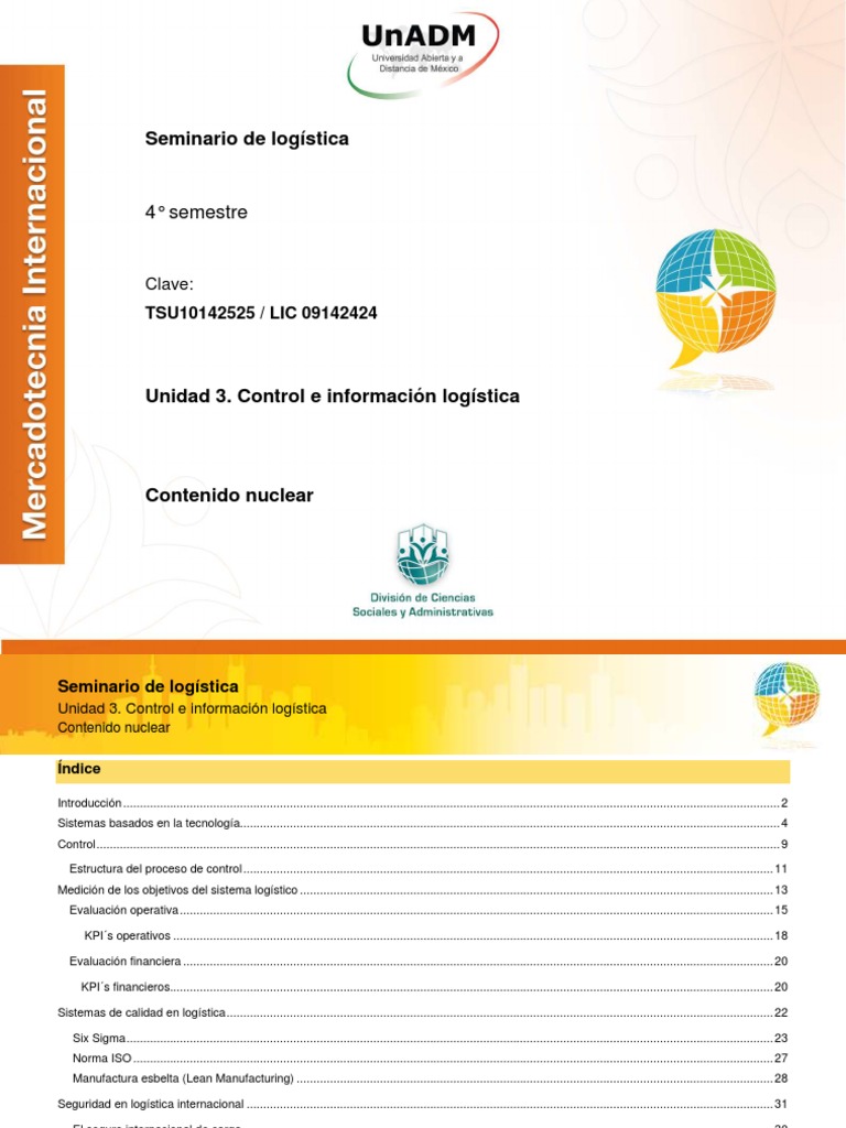 ISLO U3 Contenido | PDF | Logística | Six Sigma