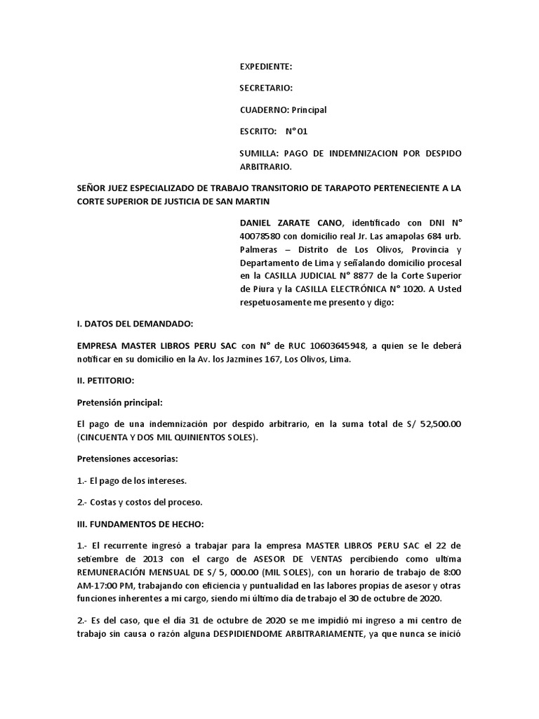 Demanda y contestación de demanda | PDF | Demanda judicial | Ley procesal