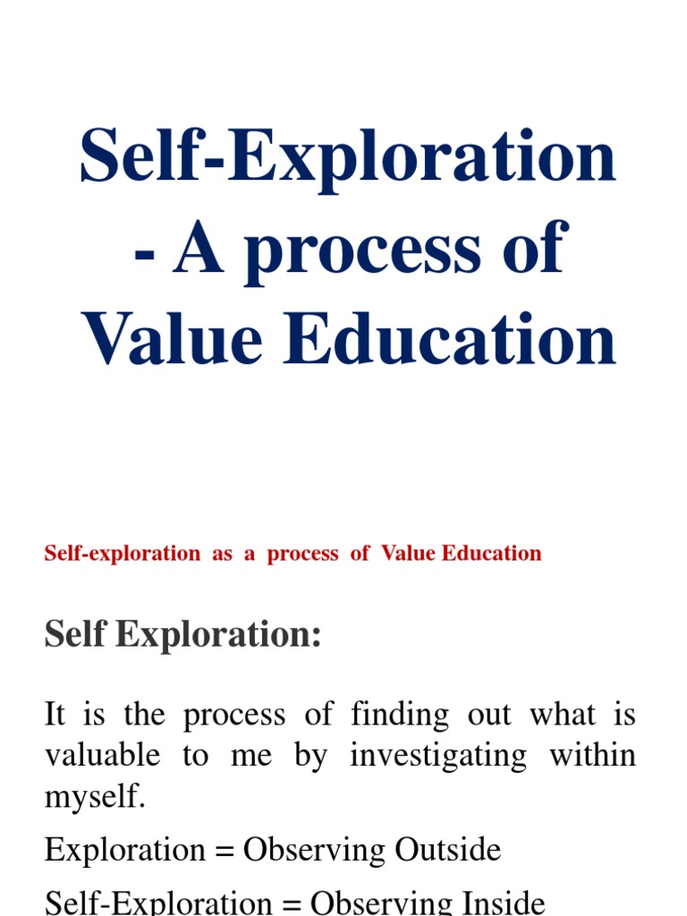12 Self Exploration As A Process of Ve | PDF | Self | Cognition