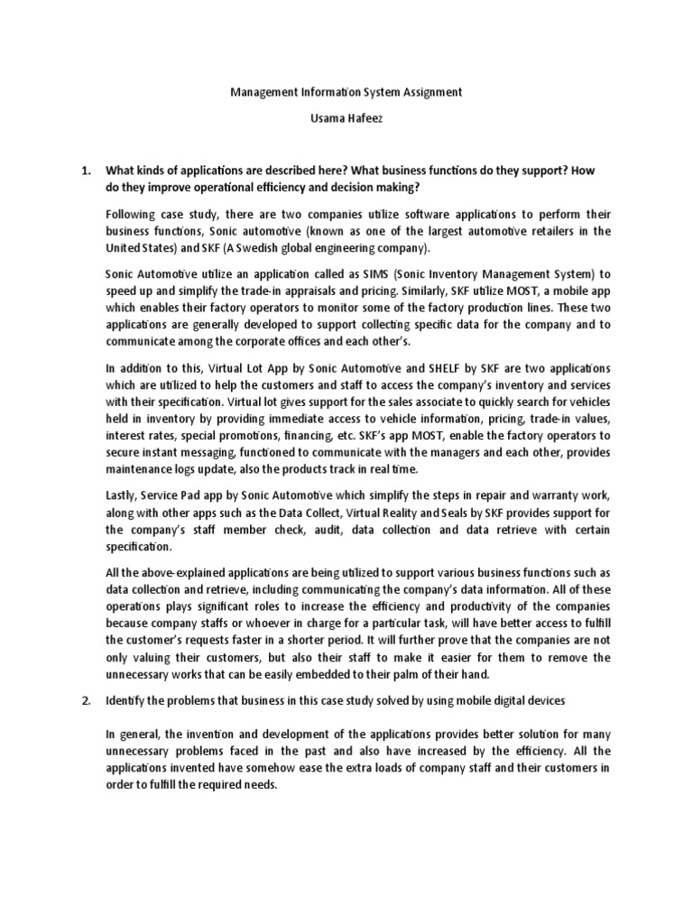 Management Information System Assignment USAMA | PDF | I Phone | Mobile App Management Information System Assignment USAMA | PDF | I Phone | Mobile App