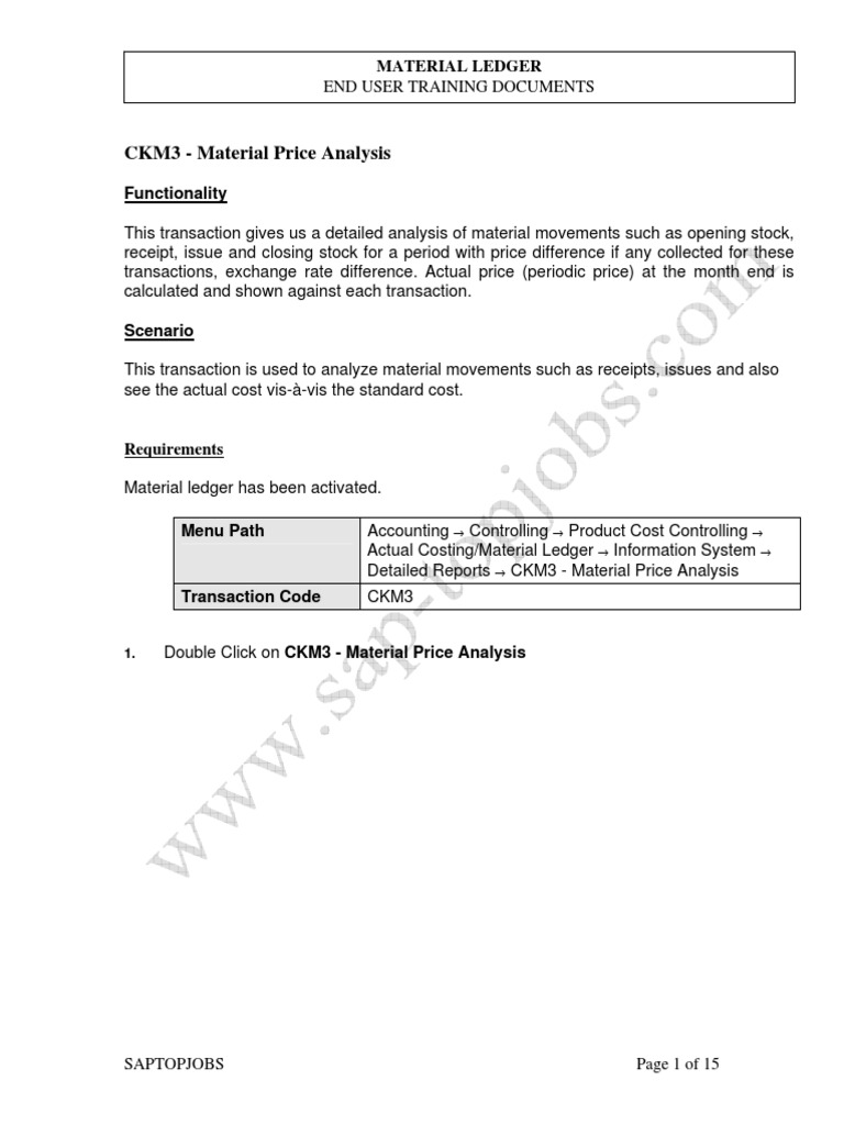 CKM3 Material Price Analysis | PDF | Valuation (Finance) | Market ...