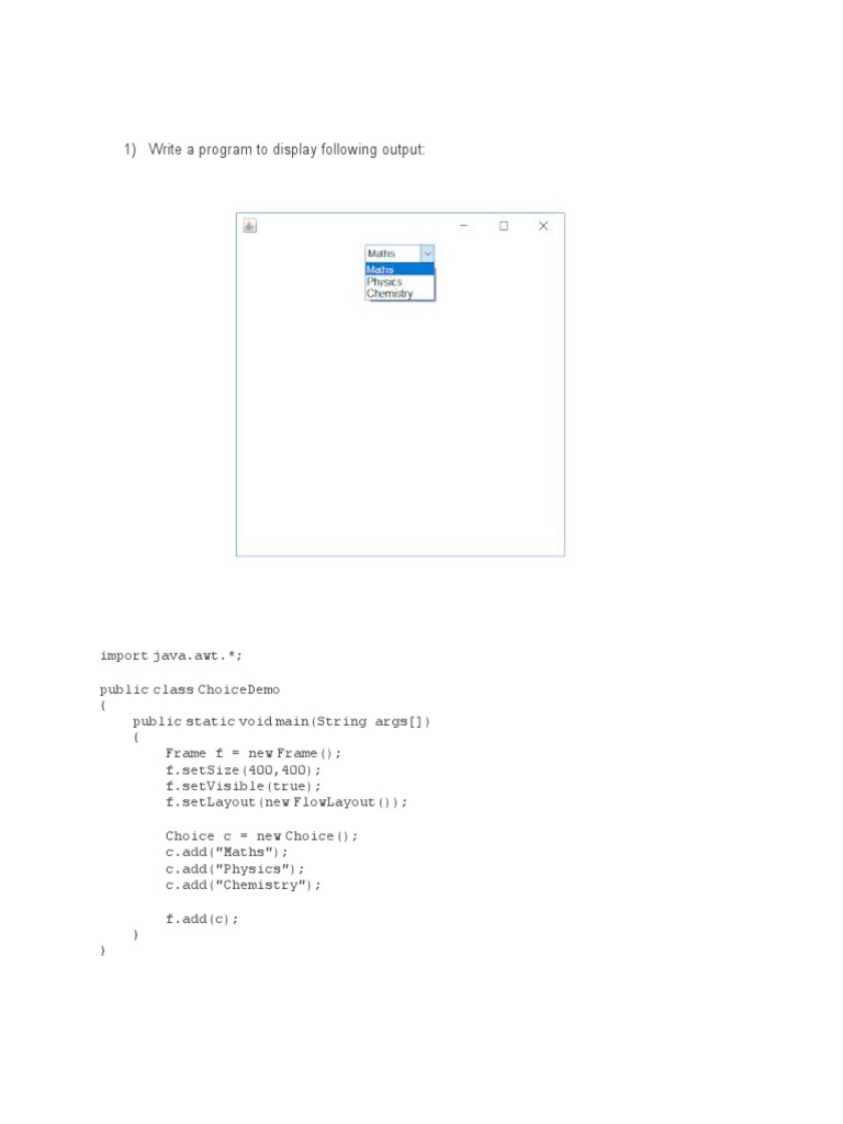 Write A Program To Display Following Output | PDF