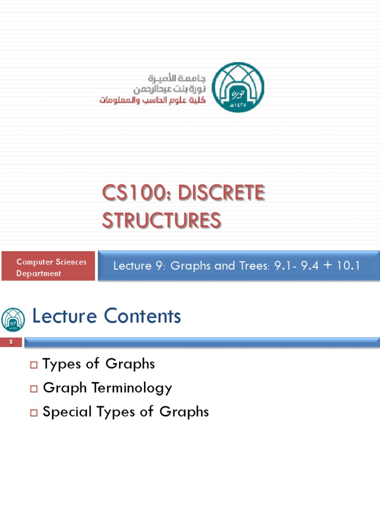 Lecture 9 Graph And Trees Updated Pdf Pdf Vertex Graph Theory Graph Theory