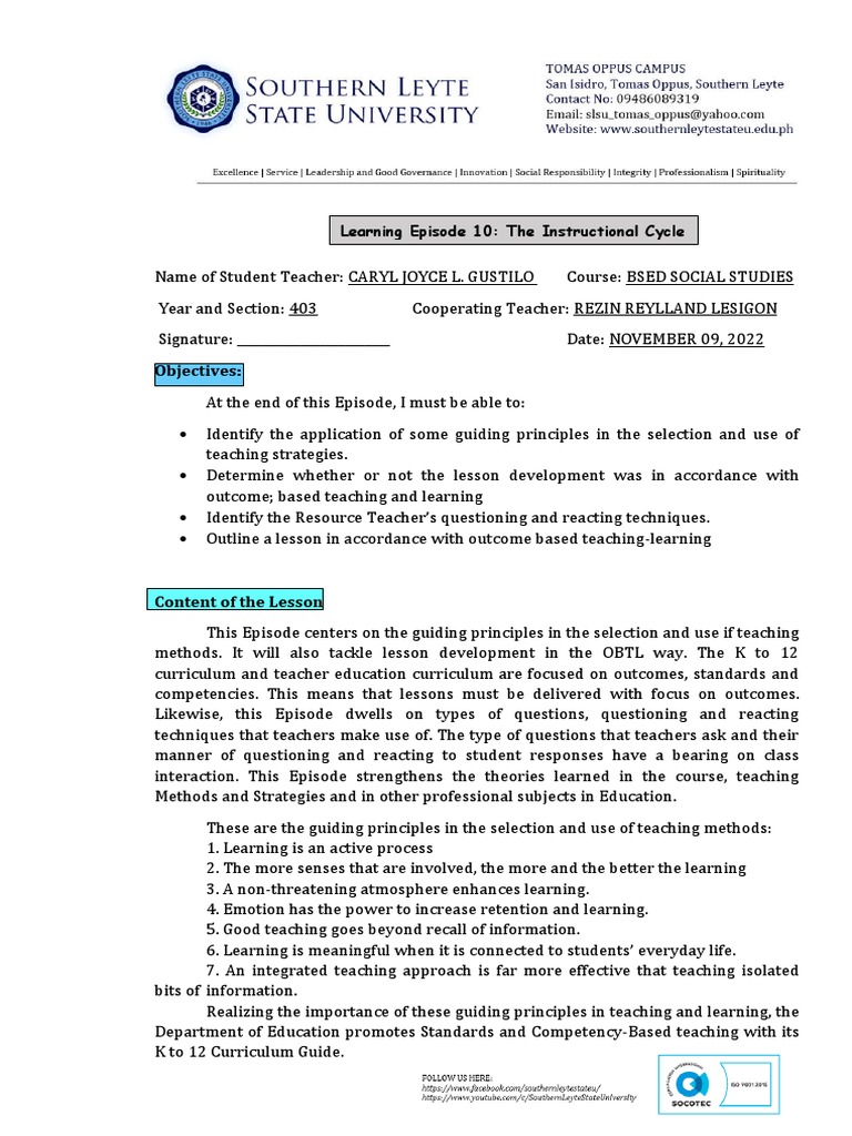 Episode 10 | PDF | Teaching Method | Learning