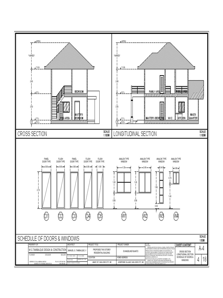 Cross Section Longitudinal Section: Bedroom Family Area Family Area | PDF