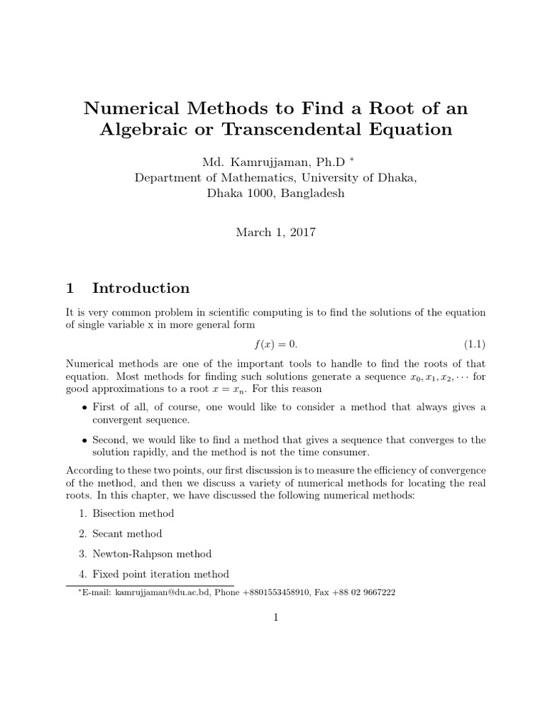 Rood Findings | Download Free PDF | Numerical Analysis | Algorithms