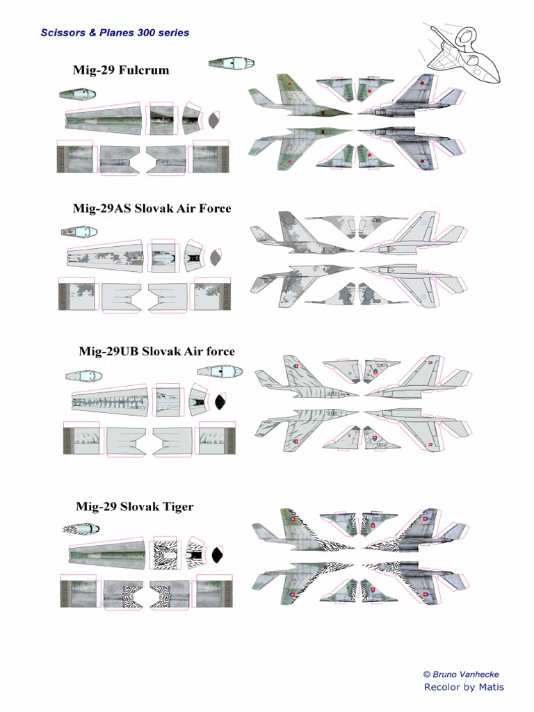 Mig-29 (A4) Papercraft Template | PDF