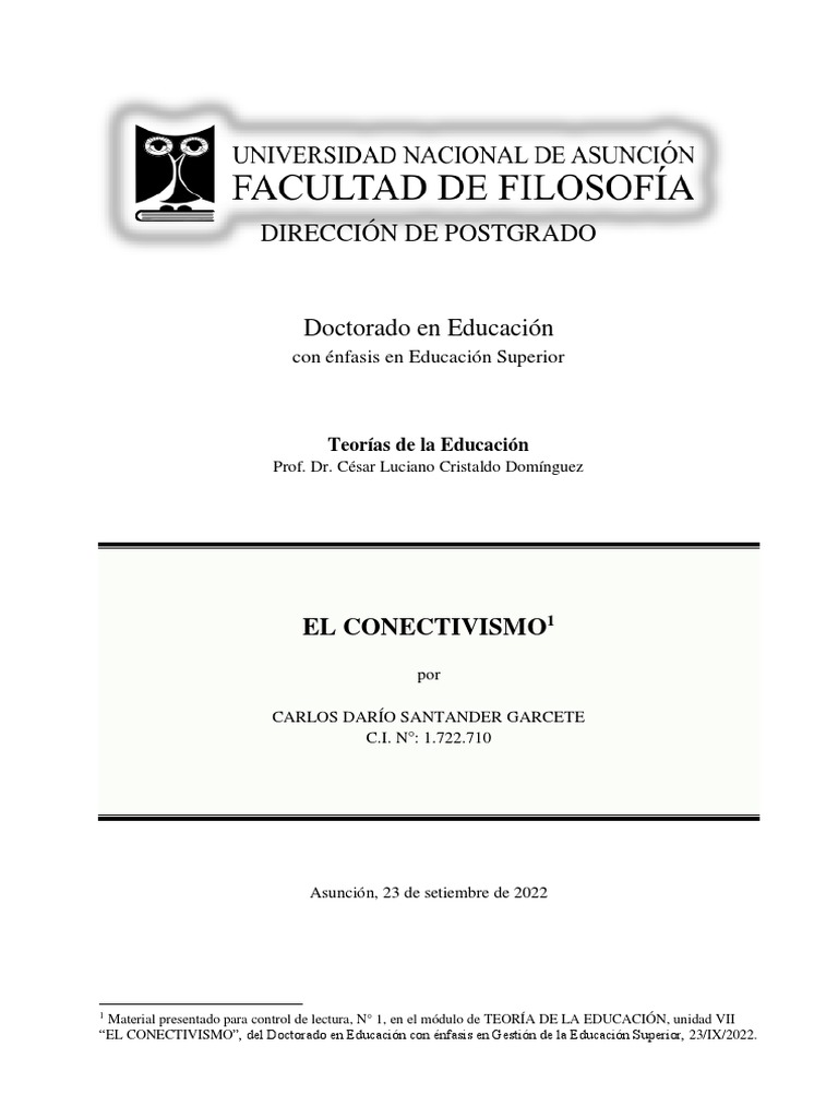 Conectivismo en Educación Superior | PDF | Aprendizaje | Método de enseñanza