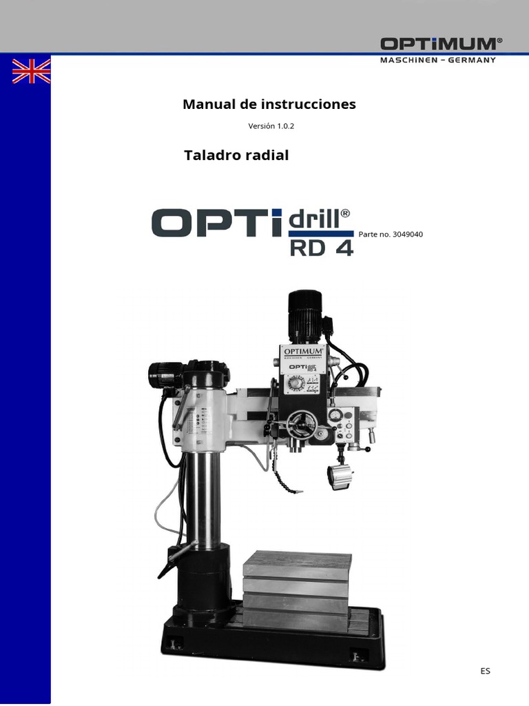 Taladro Radial: Manual de Instrucciones | PDF | Perforar | Tornillo