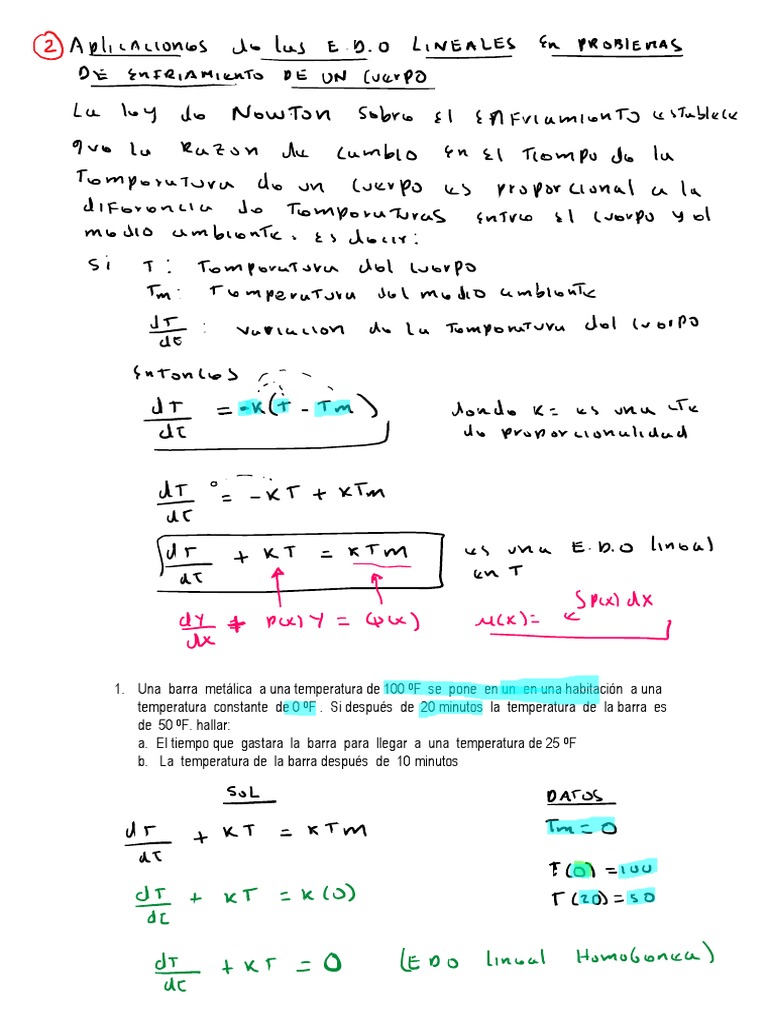 Avance Aplicaciones de Las Edo Lineales en Crecimiento y Decrecimiento Poblacional | PDF ...