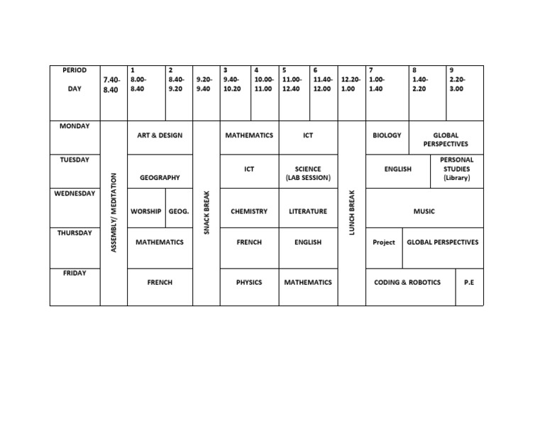 Time Table (Mid Term Exams) | PDF