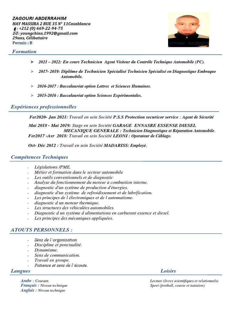 CV Abderrahim 2022 | PDF | Business