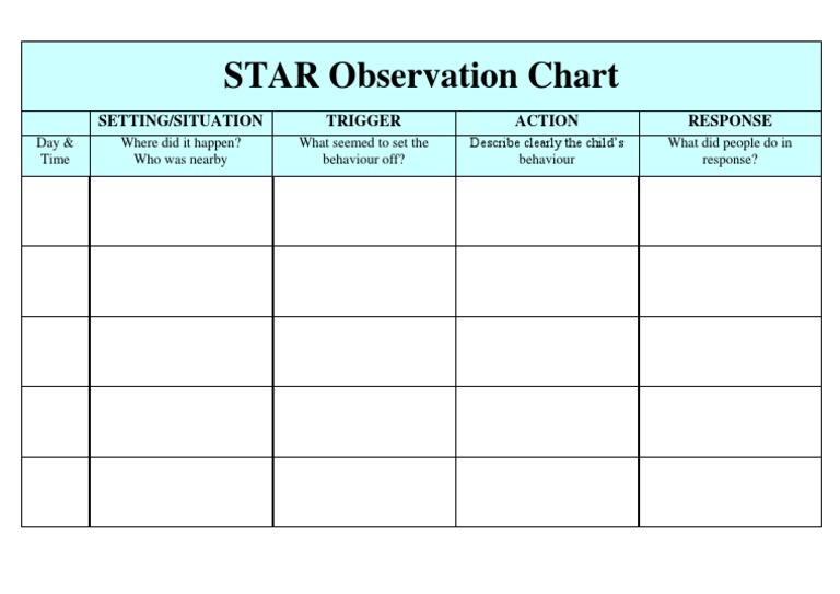 STAR Observation Chart | PDF