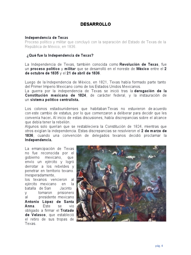 Guerra De Texas Por La Independencia