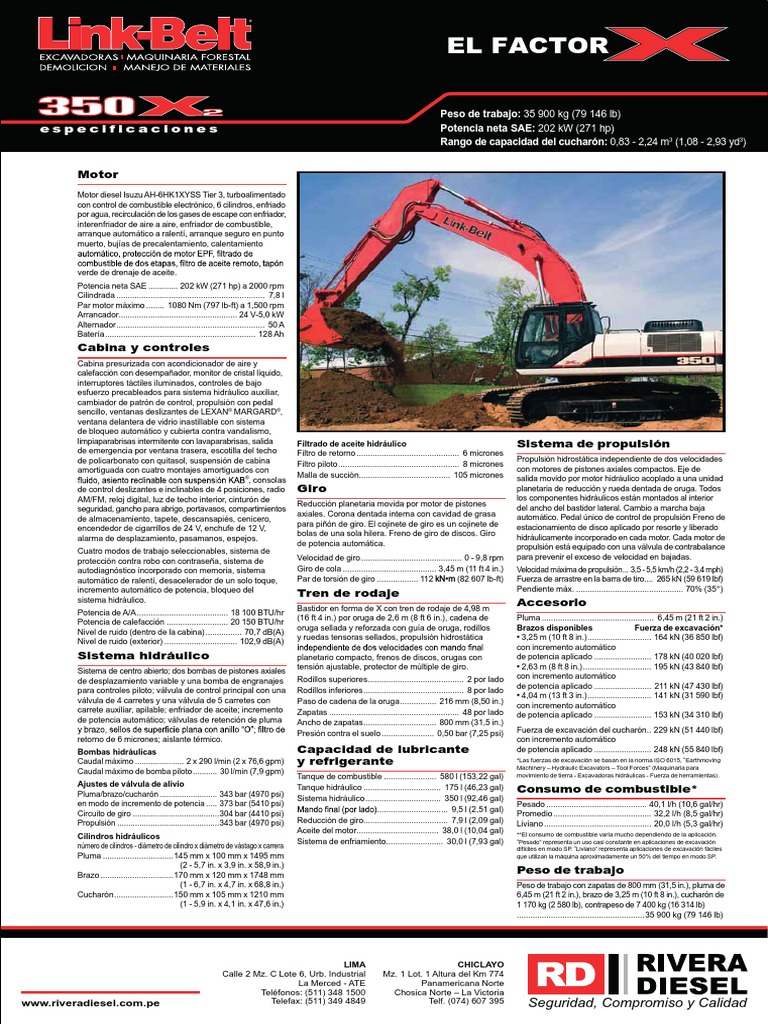 RD - Link-Belt 350X2 | PDF | Ingeniería mecánica | Máquinas