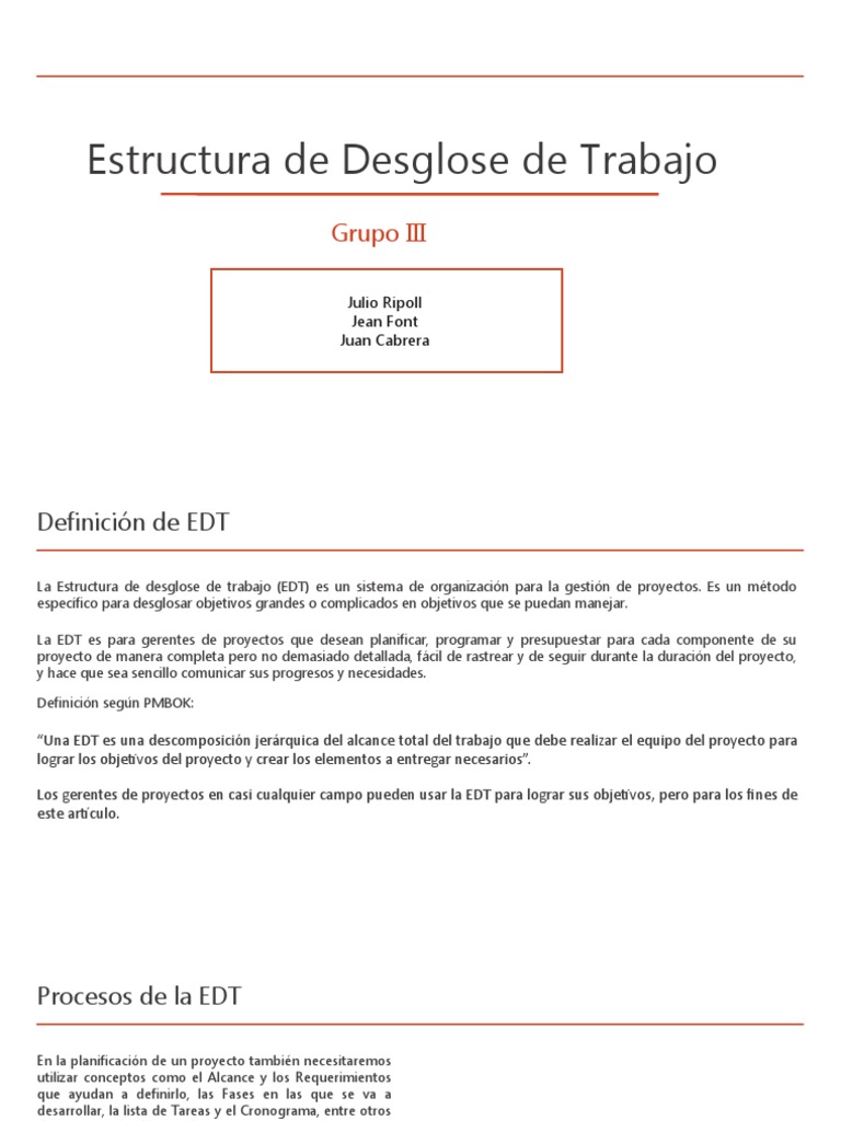 Guía Completa de Estructura de Desglose de Trabajo (EDT) | PDF | Informática