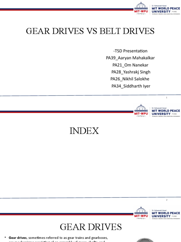 Gear Drives Vs Belt Drives | PDF | Belt (Mechanical) | Gear