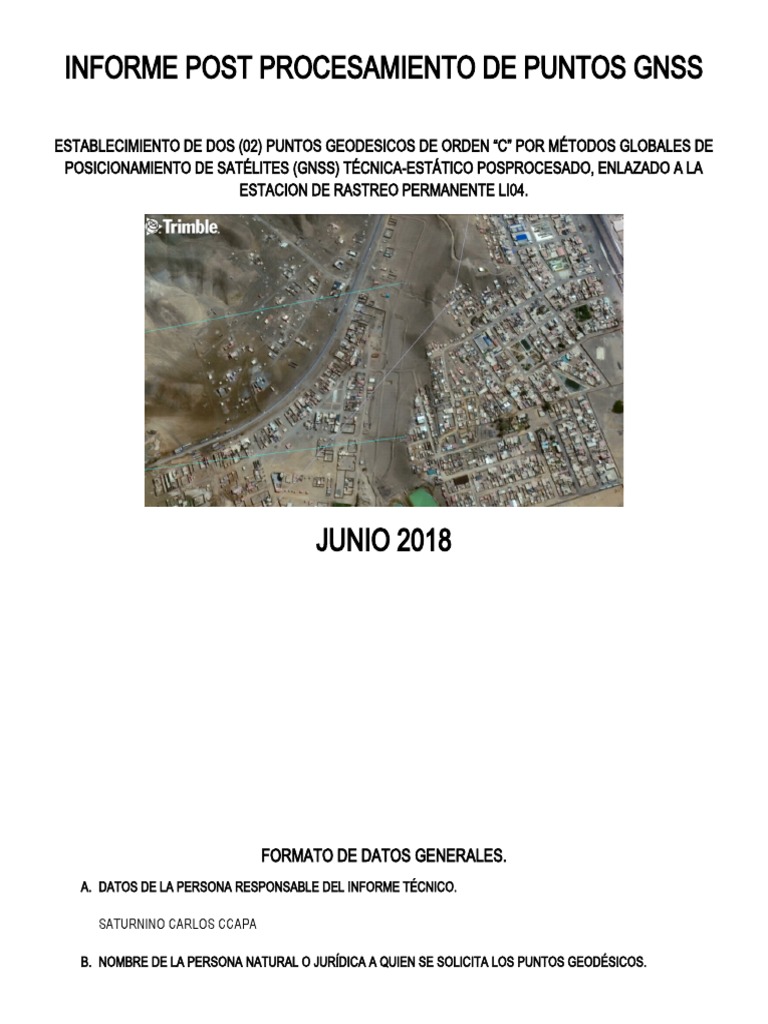 a-INFORME POST PROCESAMIENTO DE PUNTOS GNSS | PDF | Sistema de Posicionamiento Global | Física ...